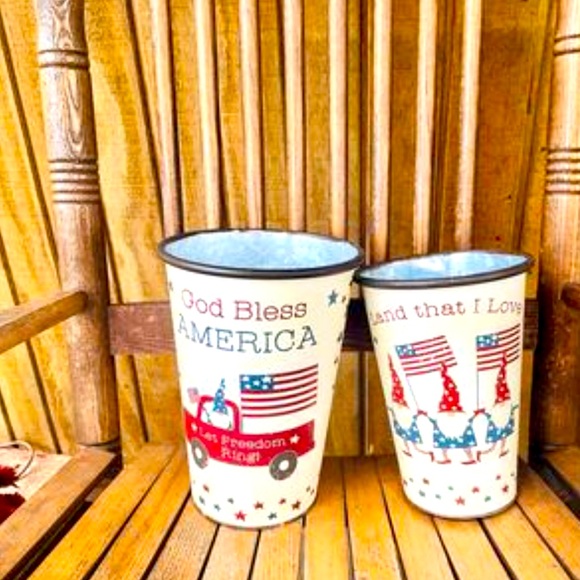 Primitives by Kathy | Holiday | God Bless America Buckets Set Of 2 ...